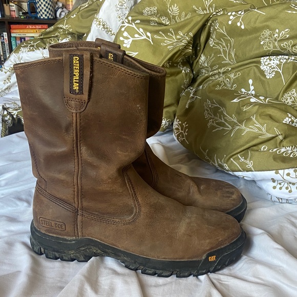 Caterpillar | Shoes | Caterpillar Drawbar Pull On Steel Toe Work Boots ...